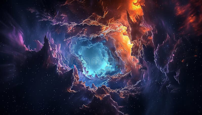 Galaxy Nebula Storm Desktop Background - Generative Ai Stock ...