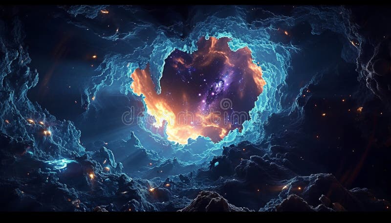 Galaxy Nebula Storm Desktop Background - Generative Ai Stock ...