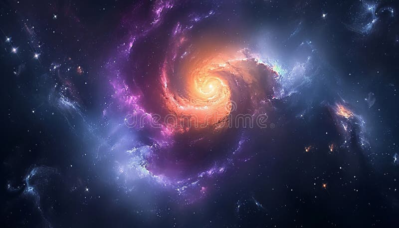 Galaxy Nebula Storm Desktop Background - Generative Ai Stock ...