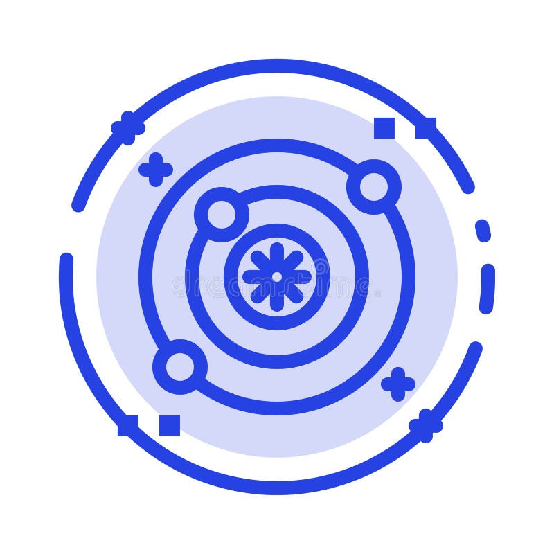 Galaxy, Orbit, Space Icons. Flat and Line Filled Icon Set Vector Blue ...