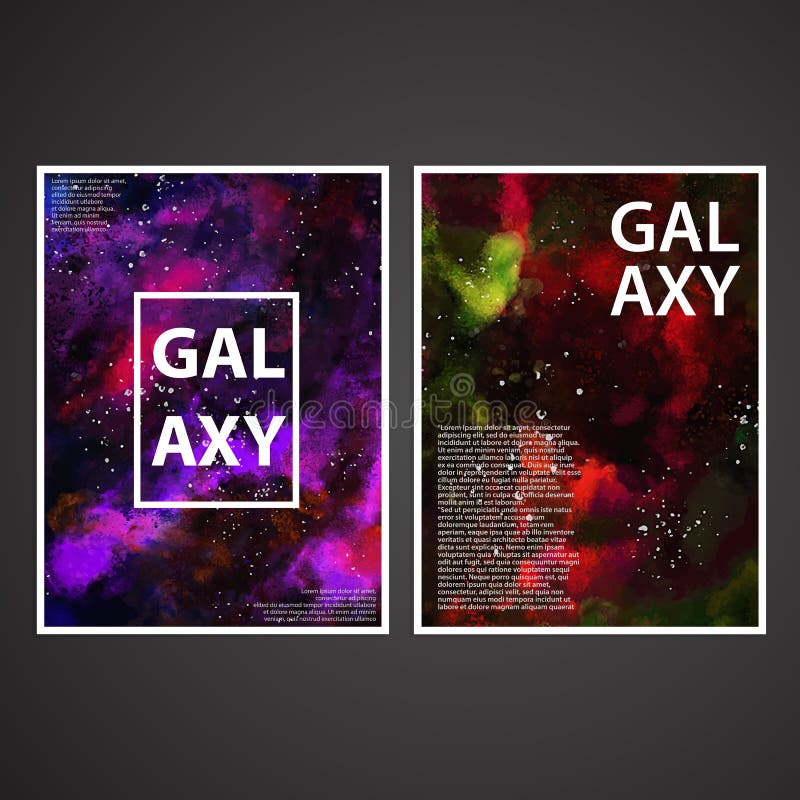Galaxy Painted Texture Poster Covers Design Set Vector Stock Vector ...