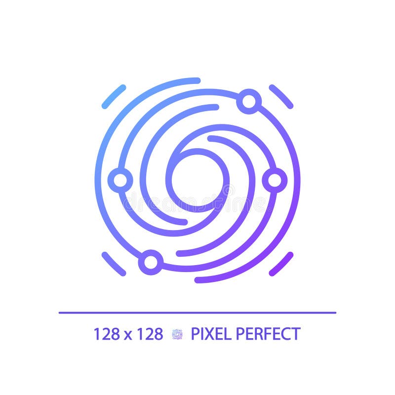 Galaxy Pixel Perfect Gradient Linear Vector Icon Stock Vector ...