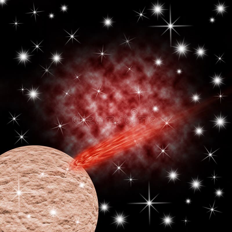 Galaxy planet and comet stock illustration. Illustration of astronomy ...