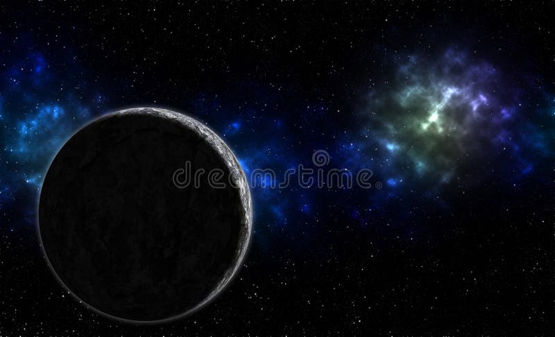 Galaxy planet with shadow stock illustration. Illustration of cosmos ...