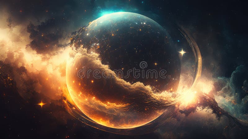 Space Planet Earth Right Semicircle Shot with Blue Atmosfera Around and ...