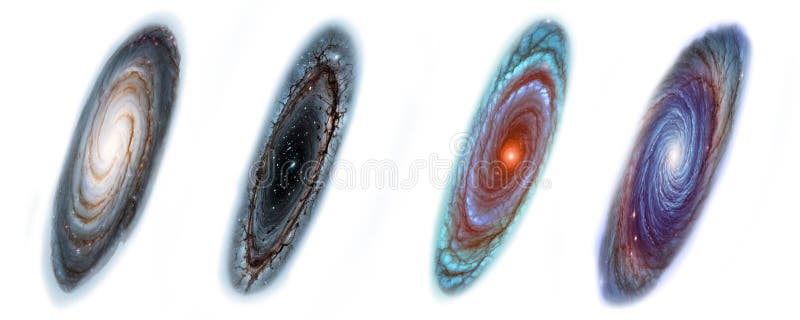 Galaxy Planet Universe. a Set of Galaxies of Different Colors Stock ...