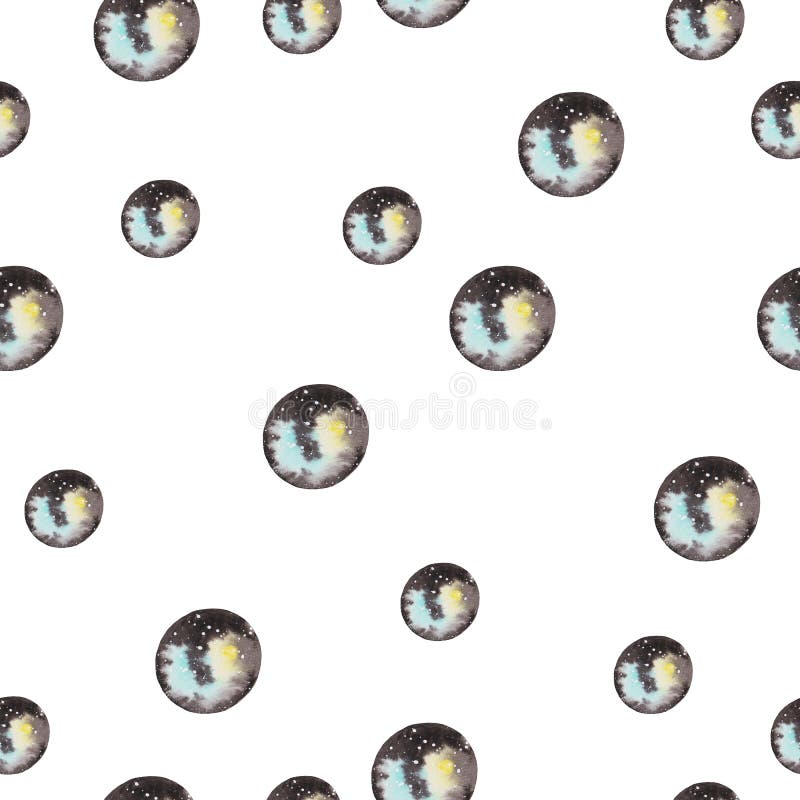 Galaxy, Planets, Dots with Space Pattern. Seamless Texture. Stock ...