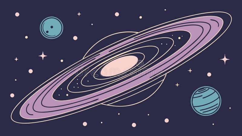 Galaxy and Planets Illustration, Space and Universe Theme Vector Design ...