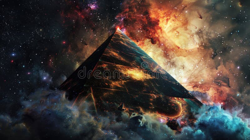 Galaxy Pyramid Structure stock photo. Image of imagination - 383495454