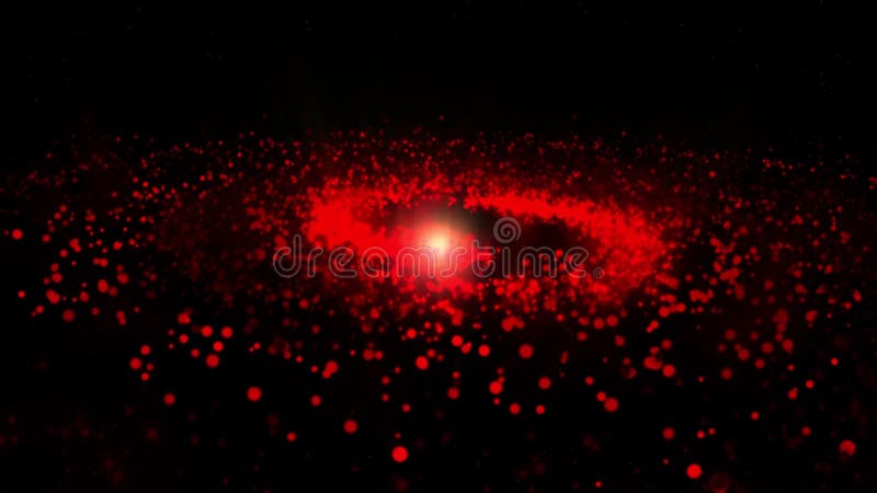 Galaxy Red, Spinning Clockwise, Bright Round Particles Stock ...