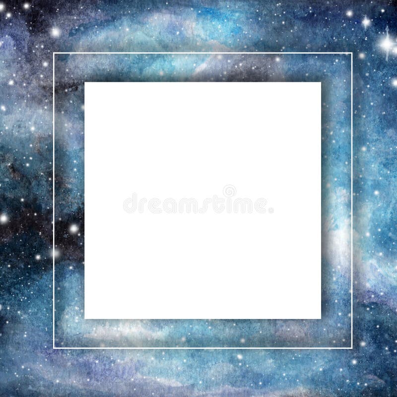 Galaxy Sky Square Border with Place for Text. Night Sky Frame. Stock ...