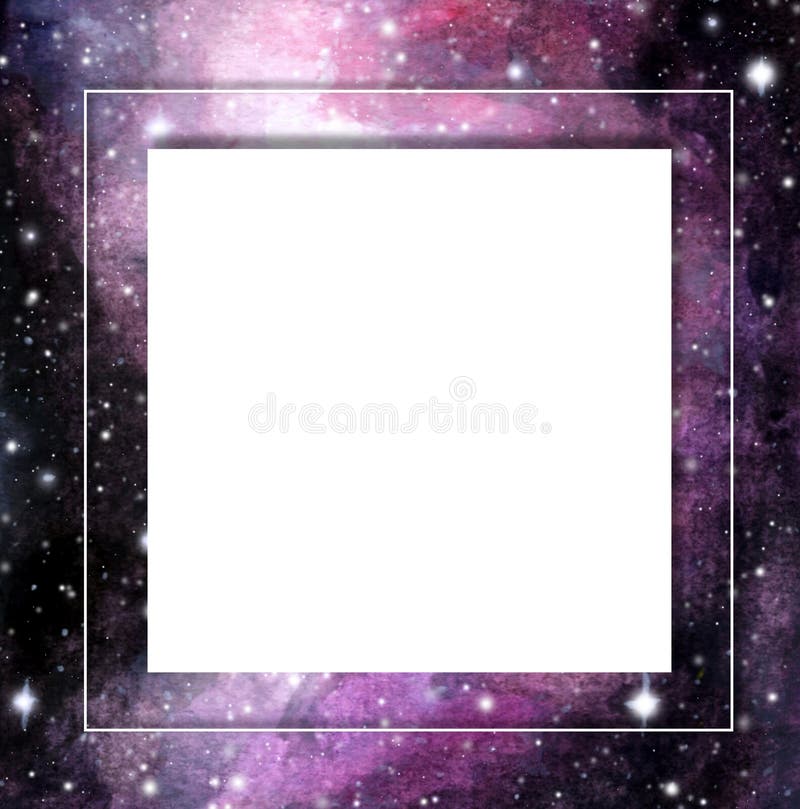 Galaxy Sky Square Border with Place for Text. Night Sky Frame. Stock ...