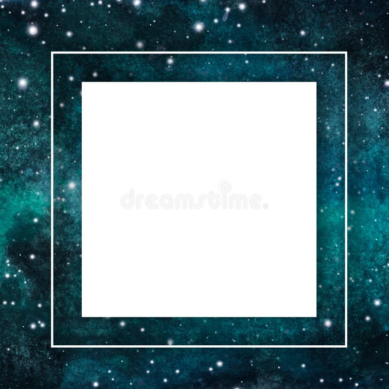 Galaxy Sky Square Border with Place for Text. Night Sky Frame. Stock ...