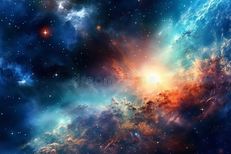 Outer Space View of Super Moon on Dark Sky Background Stock ...