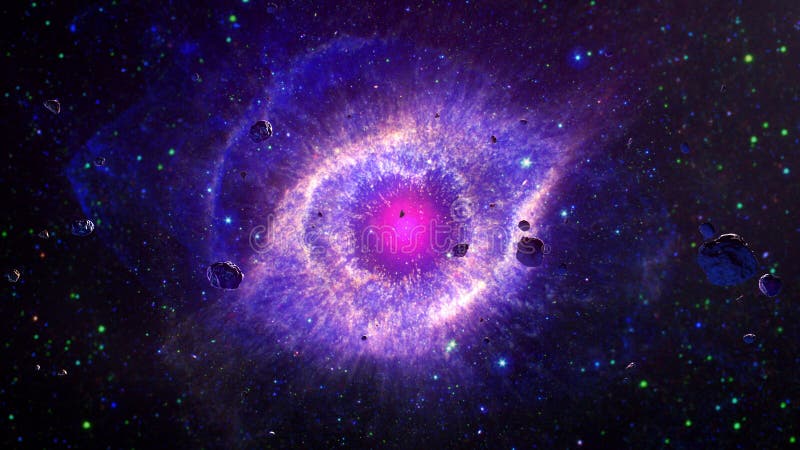 Galaxy Space Exploration Rock Scence the Helix Nebula Stock Footage ...