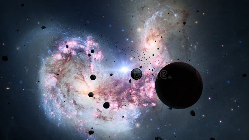 Galaxy Space Flight Exploration the Antennae Galaxy Stock Footage ...