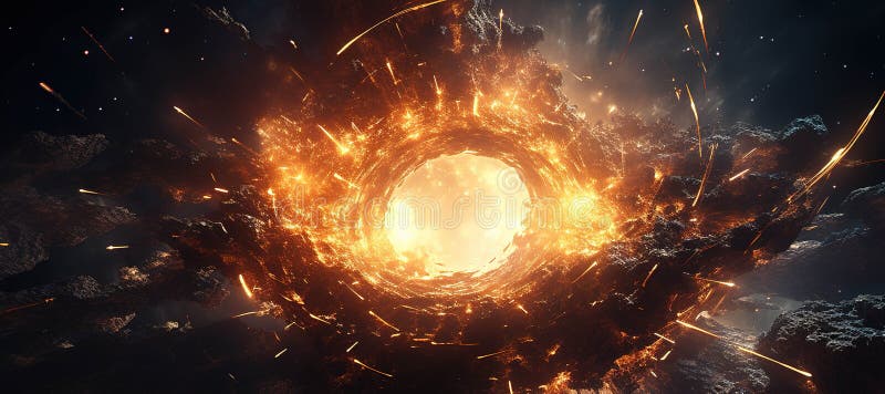Galaxy Space Light Hole Fire Explosion Background Stock Illustration - Illustration of vortex ...