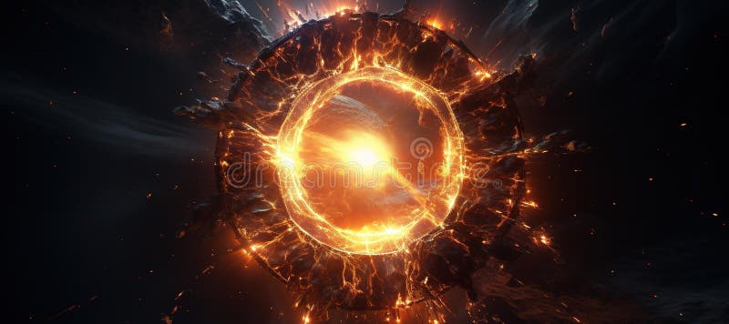Galaxy Space Light Hole Fire Explosion Background Stock Illustration ...