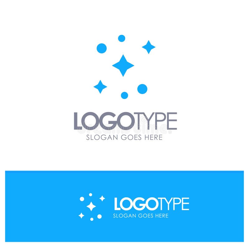 Galaxy, Space, Stars Blue Solid Logo with Place for Tagline Stock ...