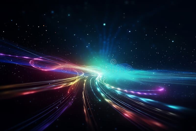 Galaxy Space and Technology Theme with Motion Light Trail, Abstract ...