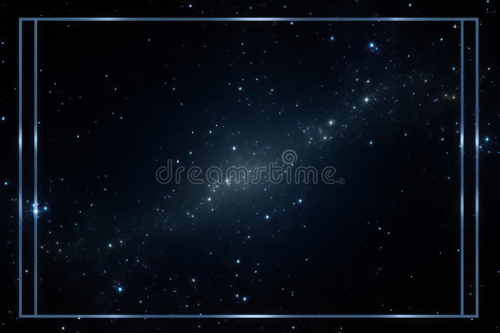 A Galaxy with a Square Frame in the Middle of it Stock Illustration ...