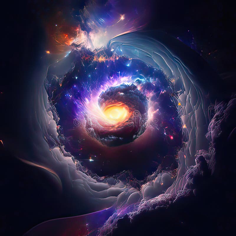 Galaxy with Stars and Cosmic Dust in the Universe, Birth of a Galaxy ...