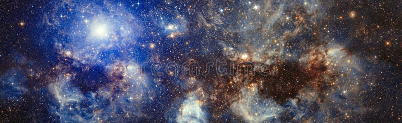 Galaxy Stars Planets Star Clusters, Colored Gas Clouds in Abstract ...