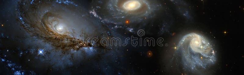 Galaxy Stars Planets Star Clusters, Colored Gas Clouds in Abstract ...