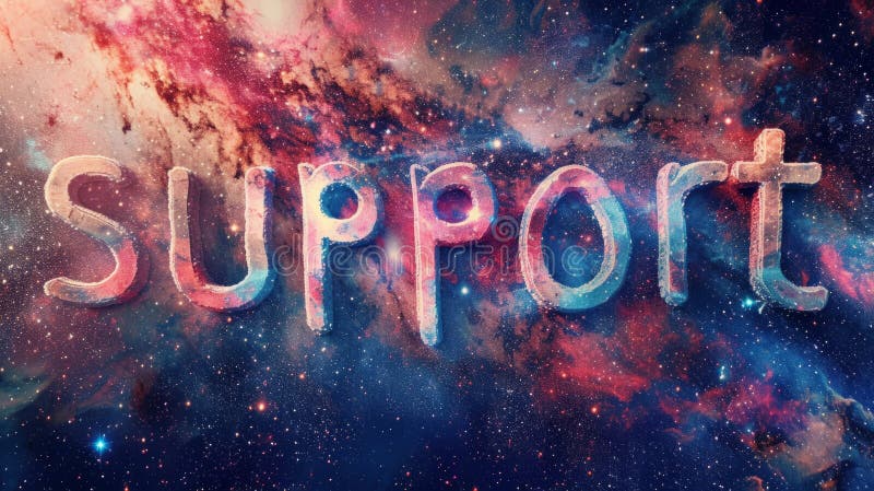 Galaxy Support Concept Creative Horizontal Art Poster. Stock Image ...