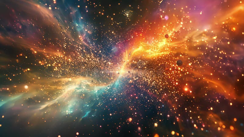 A Galaxy of Tiny Particles Colliding and Disappearing Representing the ...