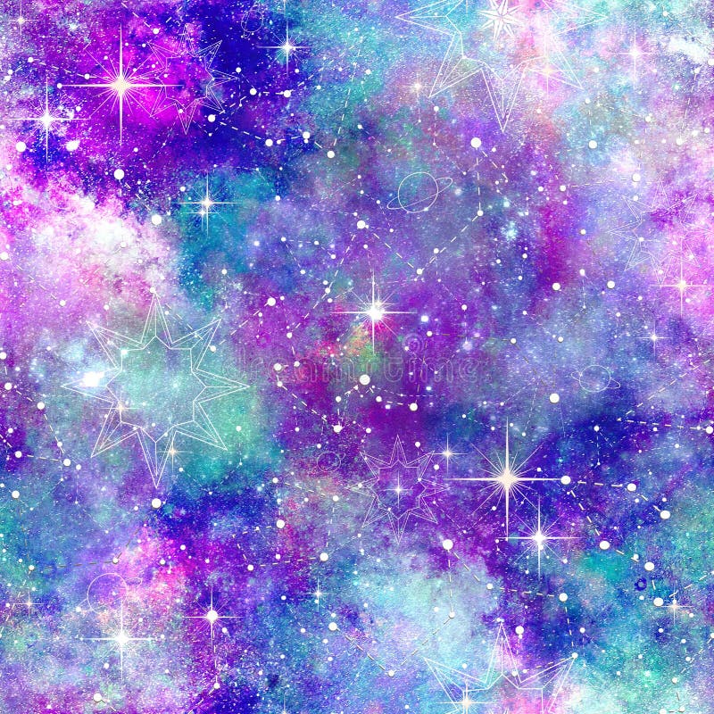 Galaxy Universe Astrology Fantasy Print Stock Illustration ...