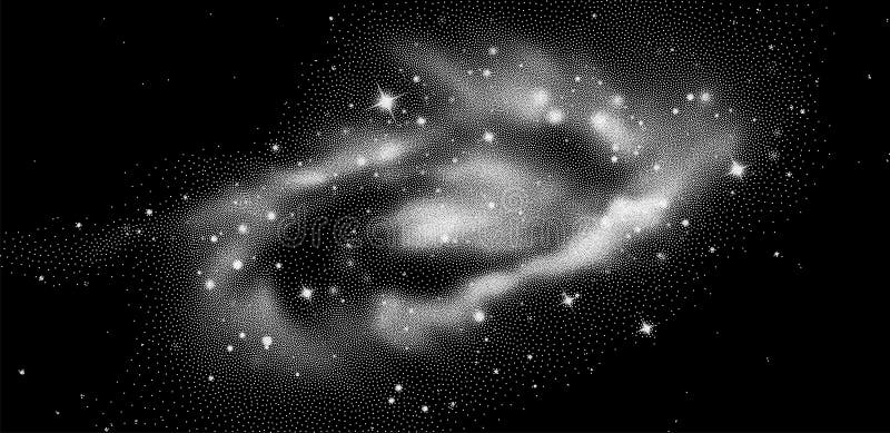 Galaxy Vector Background Black and White Illustration Stock Vector ...