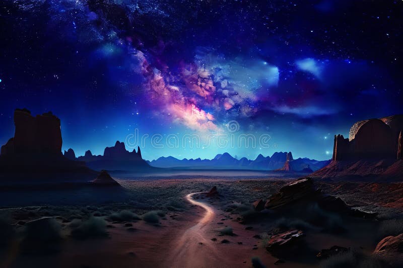 Galaxys Path Leading Stars a Cosmic Journeys Guide Stock Illustration ...