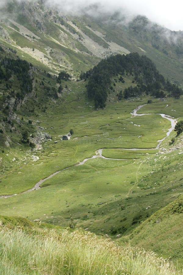 Galbe valley in Pyrenees stock image. Image of landscape - 22156813
