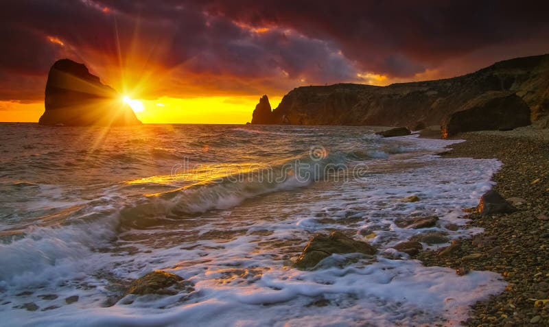 After gale stock photo. Image of seaside, wave, sunset - 41568612