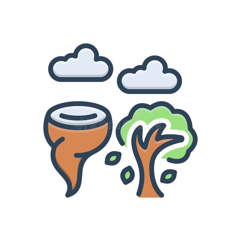 Color Illustration Icon for Gale, Slat and Tempest Stock Illustration ...