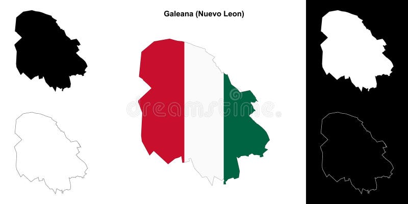Galeana outline map stock vector. Illustration of contour - 379892199