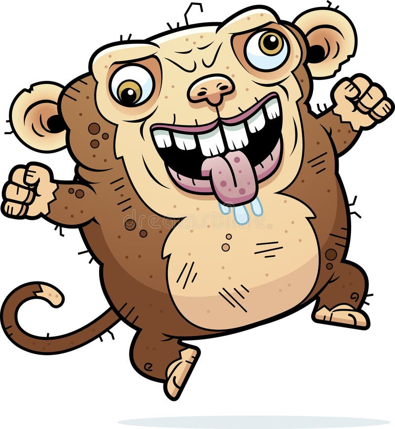 Galen ful apa vektor illustrationer. Illustration av stinka - 47480215