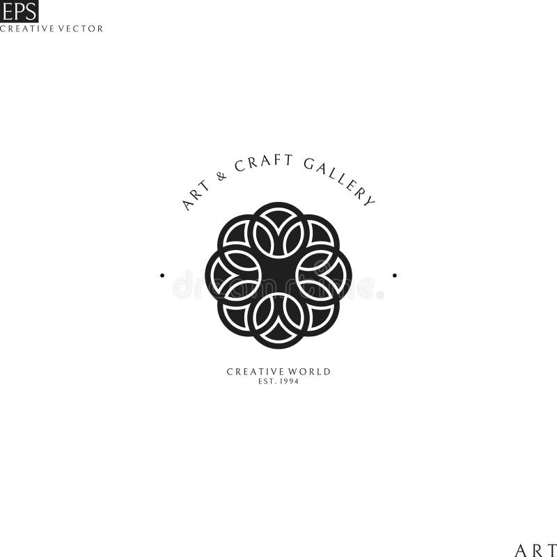 Galería De Arte Y Arte. Logotipo Aislado Ilustración del Vector ...