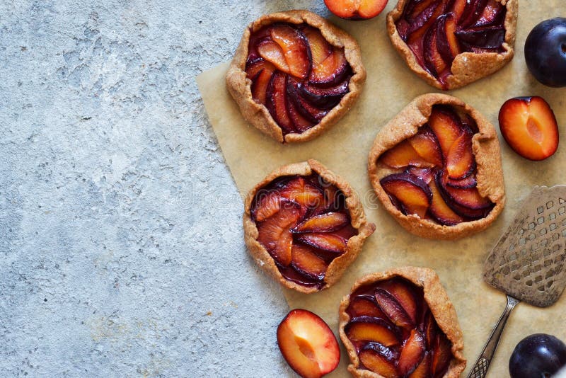 Galeta with Plum Concrete Background Stock Image - Image of delicious ...