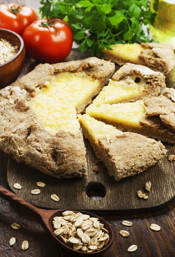 Galetta with Oat Flakes and Cheese Stock Image - Image of tart, crust ...