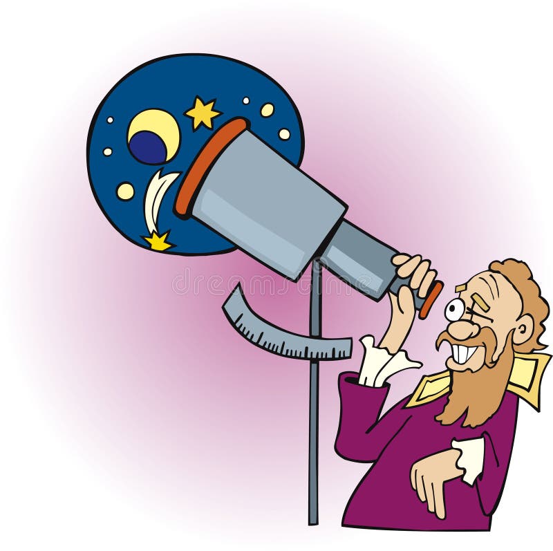 Galileo der Astronom vektor abbildung. Illustration von karikatur - 7093741