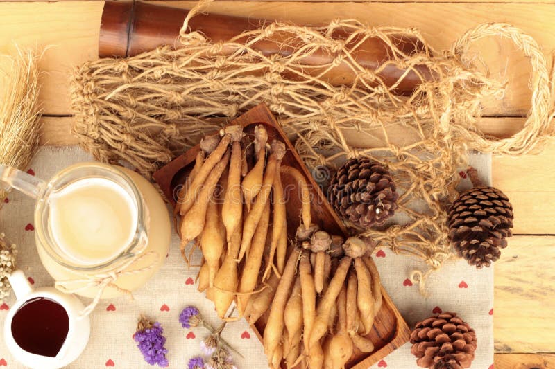 Galingale Water and Fresh Galingale with Honey. Stock Photo - Image of ...