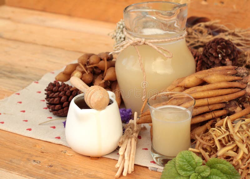 Galingale Water and Fresh Galingale with Honey. Stock Photo - Image of ...