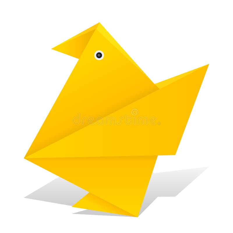 Galinha de Origami ilustração do vetor. Ilustração de amarelo - 108354397