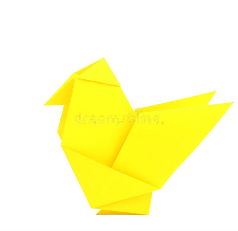 Galinha de Origami foto de stock. Imagem de jogo, amarelo - 29176072