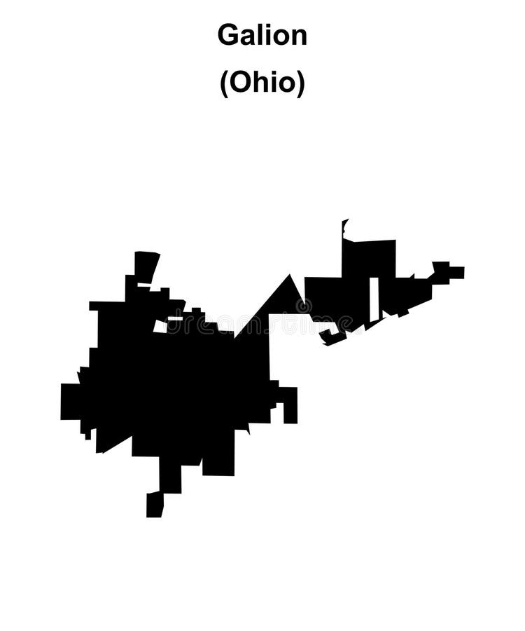 Galion outline map stock vector. Illustration of shape - 357492158