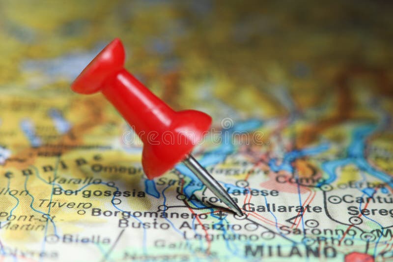 Gallarate, Italy Pin on Map Stock Image - Image of destination, east ...