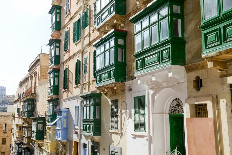 Gallarijas Typiques De La Valette, Malte Photo stock - Image du paysage ...