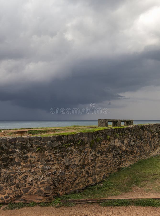 Galle Fort View on Bad Clouds Stock Photo - Image of stone, fort: 63718924